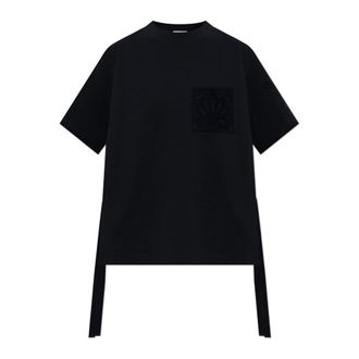 Moncler Femme, Tops, Bleu, Taille: 40 FR T-Shirt Avec Patch Logo