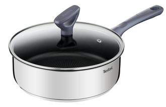 T-fal Sauteuse Dailycook en INOX - &Oslash; 24 cm - Avec couvercle en verre - Tous feux Dont Induction