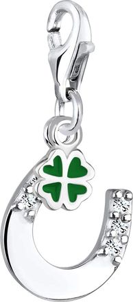 Elli Charm Damen Hufeisen Kleeblatt Kristalle in 925 Sterling Silber