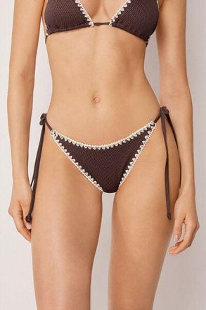 Calzedonia Brazilian-bikinihose Mit Schmalen B&auml;ndchen Bicolor Embroidery Braun