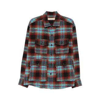 Baziszt Baziszt - Chemise en coton &agrave; carreaux - Homme - Chemises - Multicolore - Taille: M