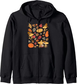 Peanuts Thanksgiving Woodstock Herbst-Icons Grafik-T-Shirt Kapuzenjacke