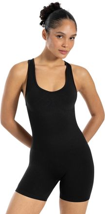 Smilodox Jumpsuit Damen Doralia, kurzer Einteiler mit Racerback & R&uuml;ckenausschnitt, enganliegende Passform, elastisches Material Overall, ideal f&uuml;r Fitness, St