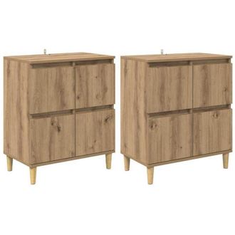 vidaXL Sideboards 2 pcs Artisan-Eiche 60 x 35 x 70 cm Holzwerkstoff vidaXL