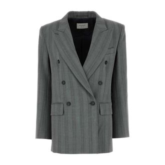 Sportmax Bestickter Stretch-Wollmischungsblazer - - Jackets - Damen - Grau - 3XS