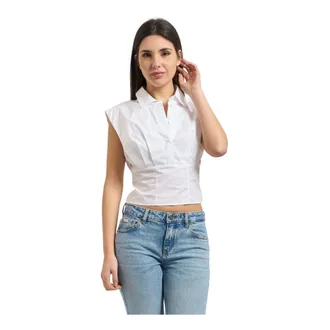 Guess Femme, Blouses et Chemises, Blanc, Taille: 40 FR Cherry Top