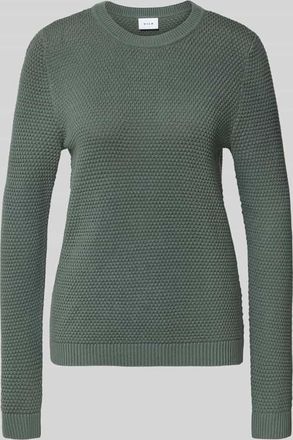 Vila Strickpullover mit Strukturmuster und Rundhalsausschnitt
