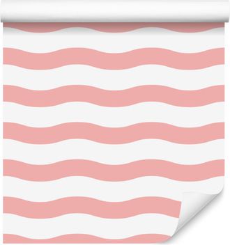 OEM Carta Da Parati A Righe Corallo E Bianche, Un Dettaglio Di Grande Effetto Per Soggiorno E Camera Da Letto, 50x1000 Cm