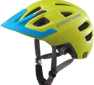 Cratoni Kinderhelm Maxster Pro Fahrradhelm Kinderhelm Jugendhelm mit Rücklicht, Lime Blue, S/M
