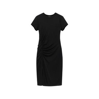 Anine Bing Vida Gathered Slit Midi Dress