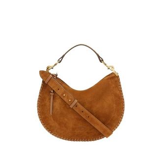Isabel Marant Sac Oskan soft zip en cuir de veau velours tress&eacute;