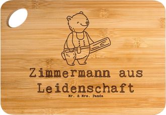 Mr. & Mrs. Panda Brett Zimmermann Leidenschaft - Geschenk, Fr&uuml;hst&uuml;cksbrettchen, Schneidebrett, Fr&uuml;hst&uuml;cksbrett, Holzbrett, Hackbrett