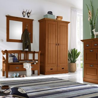 Maison Belfort home24 Garderobenbank II 127 x 87 x 42cm Braun/Kiefer Bernstein