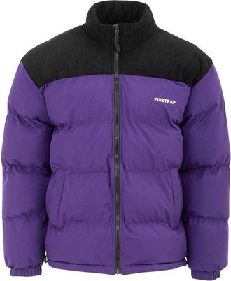 Firetrap Steppjacke f&uuml;r Herren, Gesteppt, Kord (Violett)