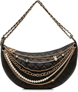Chanel Hobo Bags - Quilted Lambskin All About Chains Hobo - Gr. unisize - in Schwarz - für Damen