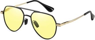 Generic Lunettes De Soleil Polaris&eacute;es For Hommes, Monture M&eacute;tallique, For La Conduite En Plein Air, For Les D&eacute;placements(Yellow)