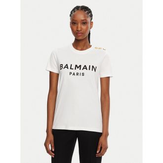 Balmain T-Shirt BF1EF005BB02 Wei&szlig; Regular Fit