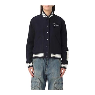 Golden Goose Femme, Vestes, Noir, Taille: 38 FR Veste Classique Boutonn&eacute;e &agrave; Manches Longues et Bordures C&ocirc;tes