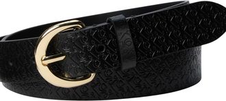 Calvin Klein Jeans Damen Classic Buckle AOP 30MM LV04K7019G Gürtel, Schwarz (Black/CK Light Gold), 90, Schwarz (Schwarz/Ck Light Gold), 90 cm
