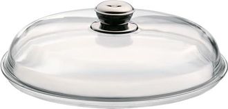WMF Glas-Pfannendeckel 32 cm, Deckel für 32er Pfannen, Deckel mit Metallknauf, hitzebeständiges Glas, spülmaschinengeeignet
