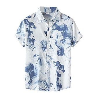 Generic Chemise d&eacute;contract&eacute;e &agrave; manches courtes pour hommes : chemise de plage avec impression 3D chemise d&eacute;t&eacute; boutonn&eacute;e t-shirts cardigan t-shirts l&eacute;ger surch