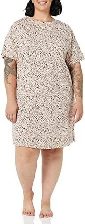 Amazon Essentials Chemise de Nuit en Jersey tricoté Femme, Ivoire Léopard, XXL