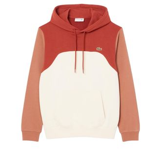 Lacoste Kapuzenpullover f&uuml;r Herren, Blockfarben, Klassisch (Orange/Wei&szlig;)