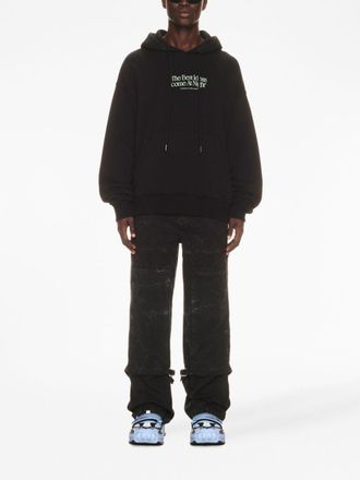 Off-white hoodie en coton Best Ideas &agrave; slogan imprim&eacute; - Noir
