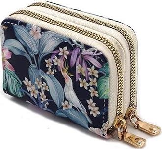 Generic Portefeuille pour cartes de crédit avec blocage RFID pour femme - 11 emplacements pour cartes de crédit avec fermeture éclair, étui fin pour cartes de