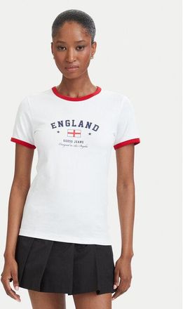 Guess T-Shirt W6YI16 K3995 Wei&szlig; Slim Fit