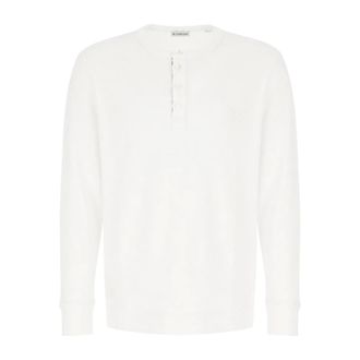 Burberry Homme, Tops, Blanc, Taille: XL T-shirt &agrave; manches longues