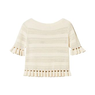 Twinset Femme, Pulls, Beige, Taille: 40 FR Pull &agrave; Volants