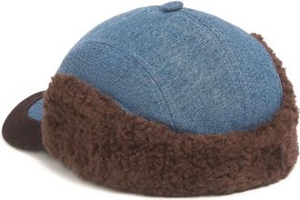 Marni casquette en jean à rabat - Bleu