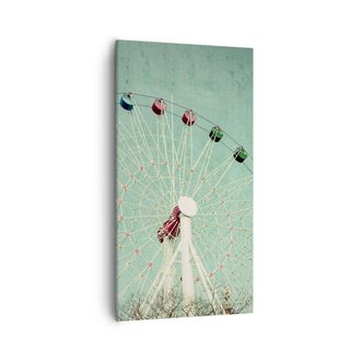 Arttor Bilder auf Leinwand 55x100cm Leinwandbild mit Rahmen Riesenrad Karussell Jahrgang Gro&szlig; Wanddeko Bild Schlafzimmer K&uuml;che Deko Wandbilder Dekoration Woh