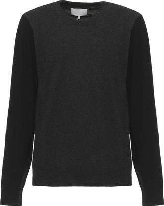 Maison Margiela Homme, Pulls, Gris, Taille: L Pull en Laine Bicolore