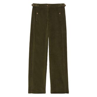 Ines De La Fressange Femme, Pantalons, Vert, Taille: 42 FR Pantalon en coton Piotr avec pinces