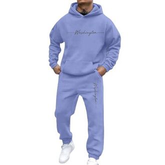 Generic Surv&ecirc;tement dautomne 2 pi&egrave;ces pour homme - Ensemble de surv&ecirc;tement &agrave; capuche confortable - Ensemble de surv&ecirc;tement de voyage confortable - Combinaison