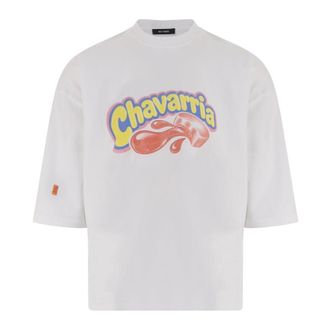 Willy Chavarria Baumwoll-T-Shirt Mit Logo-Print - - Tops - Herren - Wei&szlig; - L