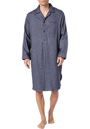 Novila Herren Nachthemd blau Flanelle Gemustert