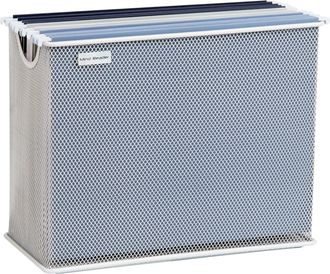 Mind Reader Network Collection, Vertical File Storage Basket, Letter Size, Hanging Files or Folders and Magazines, Desktop Organizer, Metal Mesh, 12.25 L x 5.5 W 