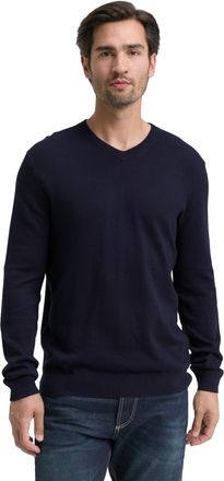 Tom Tailor Herren 1048016 Strickpullover mit Kaschmir-Anteil, 13160-Knitted Navy Melange, XXL