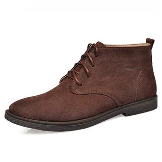 Generic Bottines chukka d&eacute;contract&eacute;es en daim pour homme, Peluche marron fonc&eacute;, 45 1/3 EU