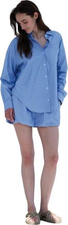 Designers Remix Collection Femme, Blouses et Chemises, Bleu, Taille: 36 FR Mattia Oversized Shirt