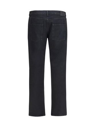 Saint Laurent Mens Slim Fit Denim Jeans Black Sand Cotton