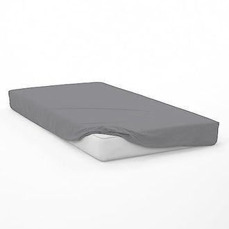 Soleil d'Ocre Drap Housse en Coton 57 Fils 60x120 cm Bebe Gris, par Soleil dOcre