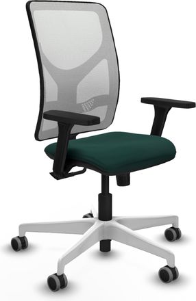 Piqueras y Crespo B&uuml;rostuhl mit 3D-Armlehnen, h&ouml;henverstellbare Lendenwirbelst&uuml;tze, ausgestattet mit 3 Positionen und Schneideschaum, Wei&szlig; / Flaschengr&uuml;n