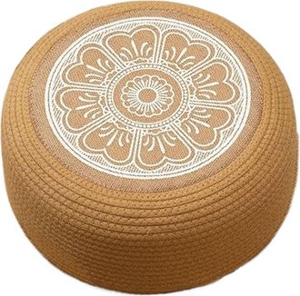Generic Garten Pouffe Stuhl - Runde Geflochtene Outdoor Ottomane, Stilvolle Gewebte Floor ermushion | Patio Fußbank Für Balkon Gewächshaus Hinterhof vreanda S