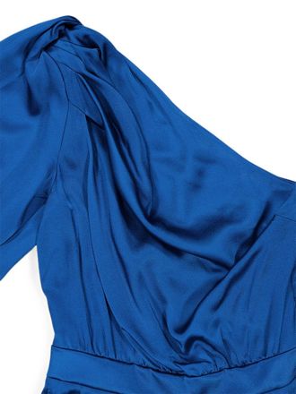 Stella McCartney One-Shoulder Draped Satin Jumpsuit - Blue