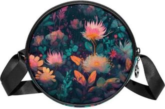 Generic Sac &agrave; bandouli&egrave;re rond pour femme, petit sac &agrave; bandouli&egrave;re avec fermeture &eacute;clair, bretelles r&eacute;glables, style d&eacute;contract&eacute;, pour femmes et filles