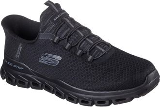 Skechers 2026 Glide-Step Noxus Herren-Schlupfschuhe, gepolstert, Stretch, Spitze, Schwarzes Mesh-PU, 48.5 EU